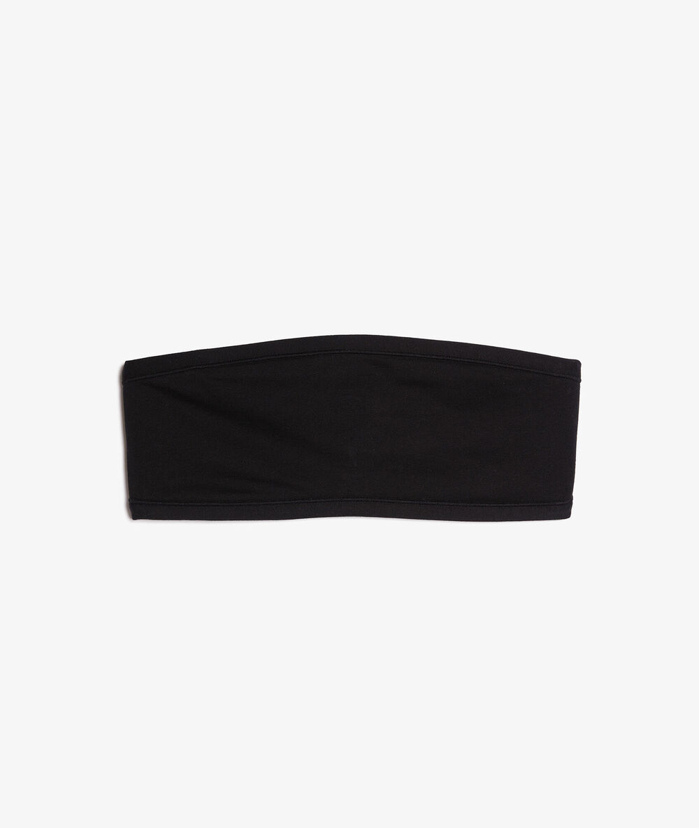 Non Wired Stretchy Organic Cotton Bandeau Bra Coton 360 Noir Etam