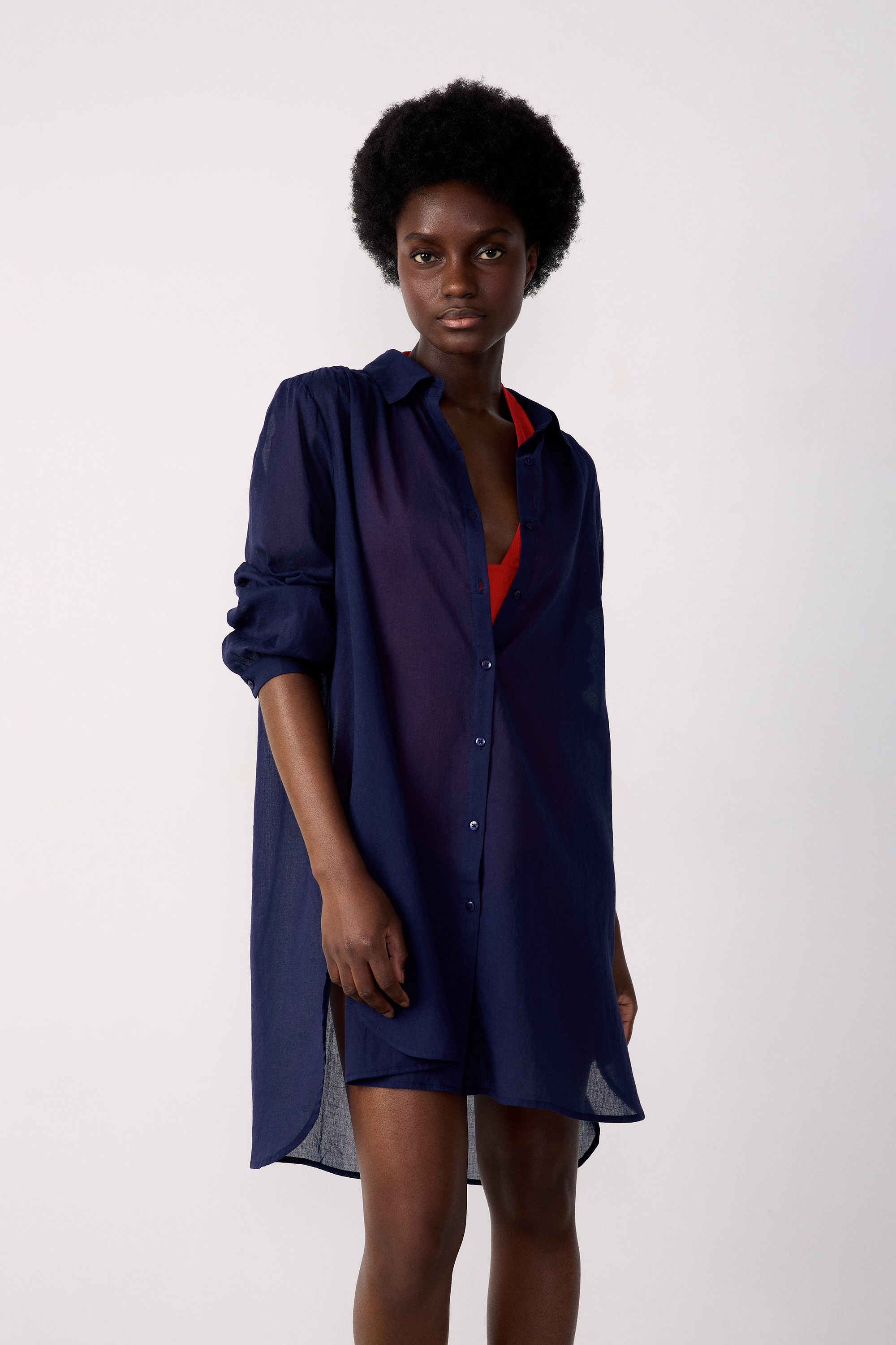 Beach Shirt Dress - BELIZE B - BLEU NUIT - ETAM