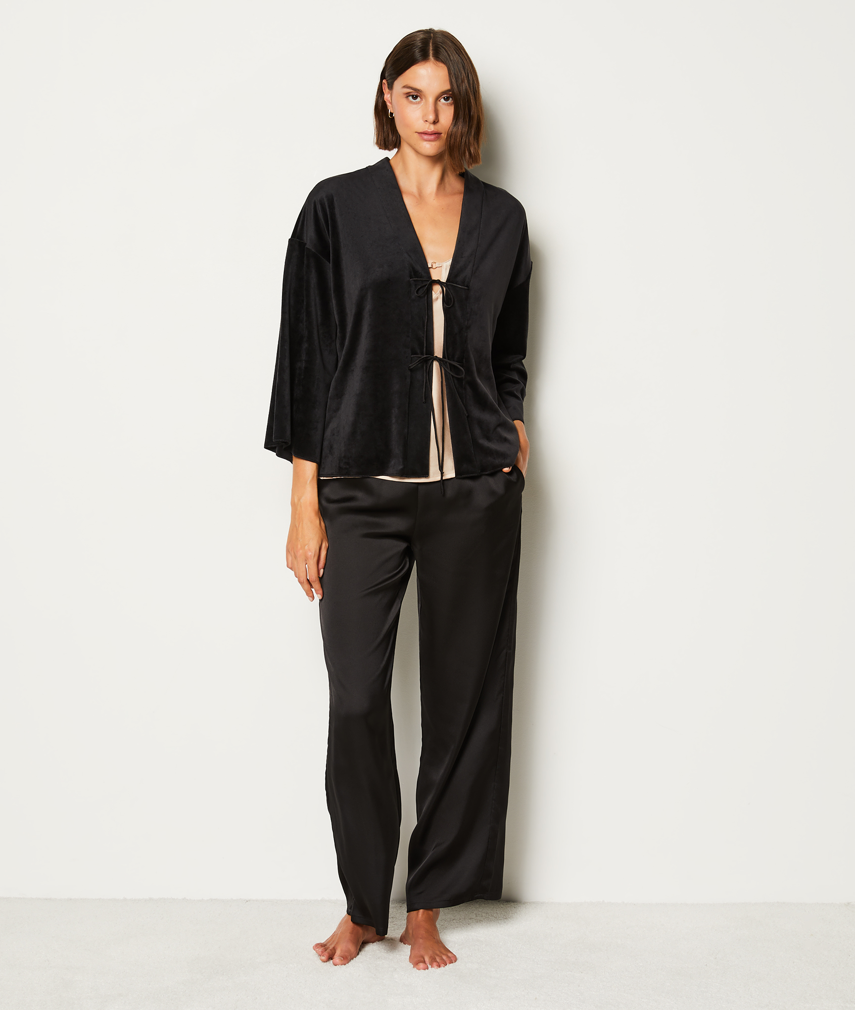 Ensemble 3 pièces de pyjamas en velours - TETY - NOIR - ETAM