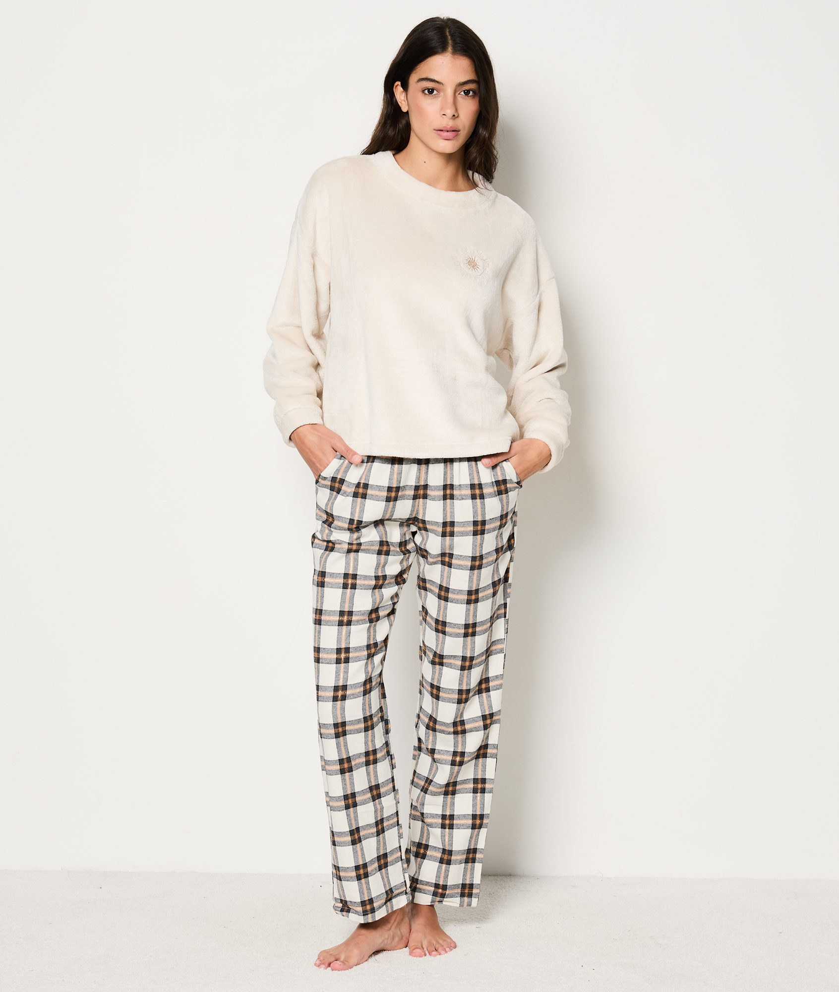 Ensemble 2 pièces de pyjamas en polaire MAXYME NOIR - ETAM