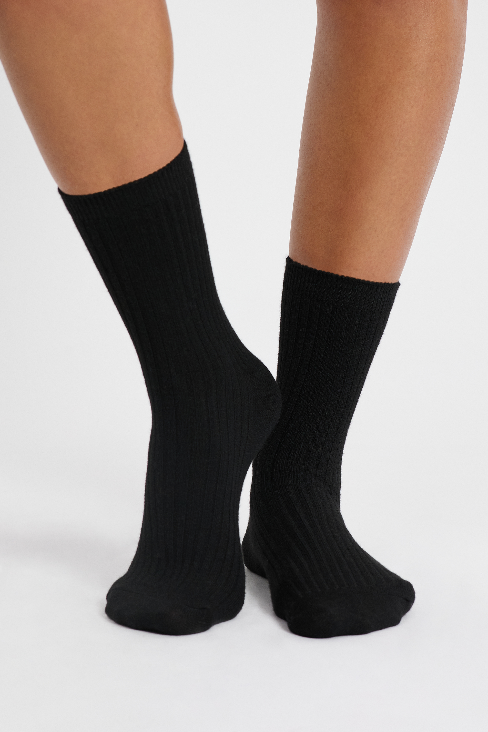 Ribbed Effect Socks - LUNA RIB - NOIR - ETAM