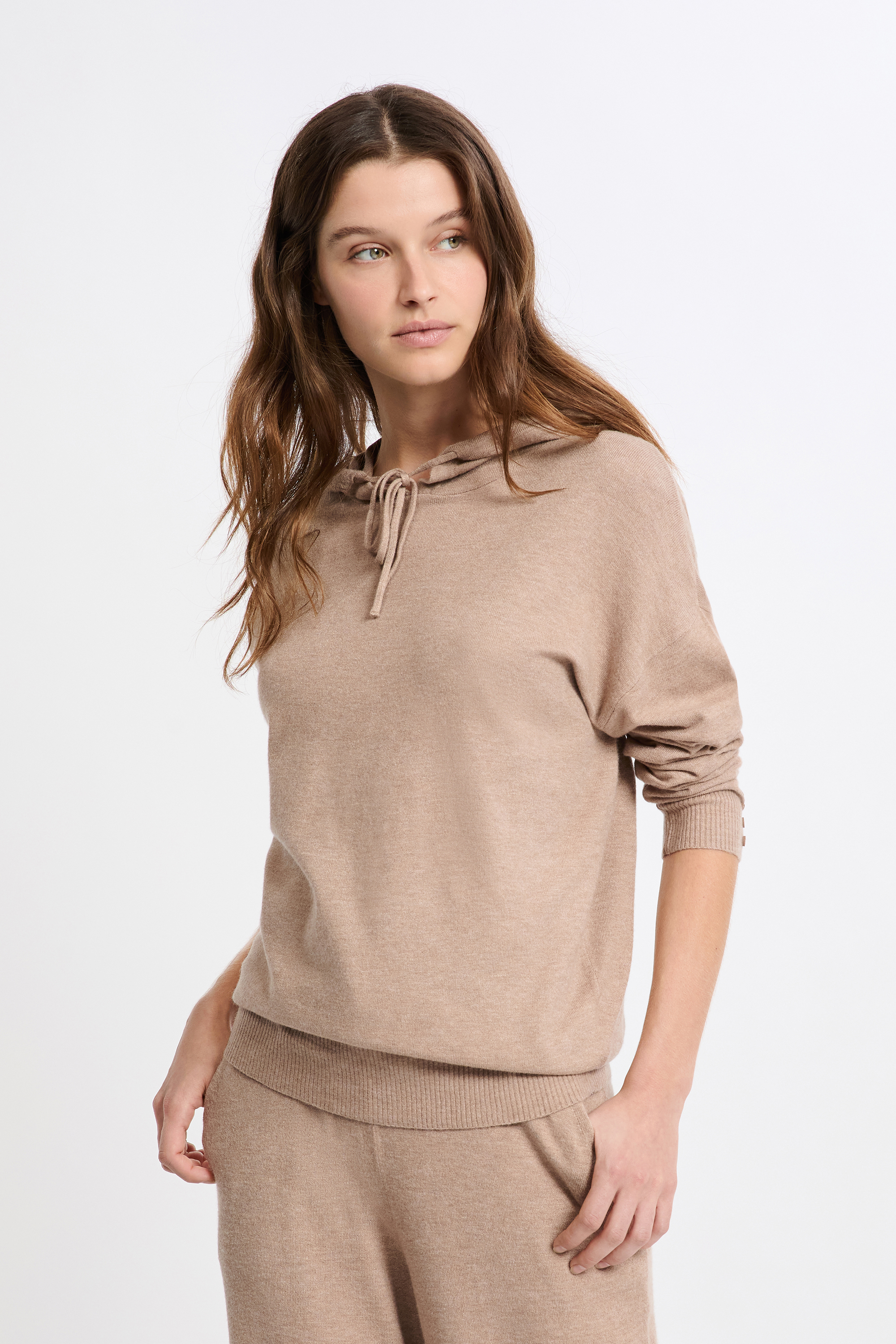Hooded Pyjama Sweatshirt - GILANE - TAUPE - ETAM
